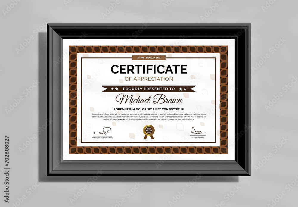 Modern Certificate with Border Design Stock Template | Adobe Stock