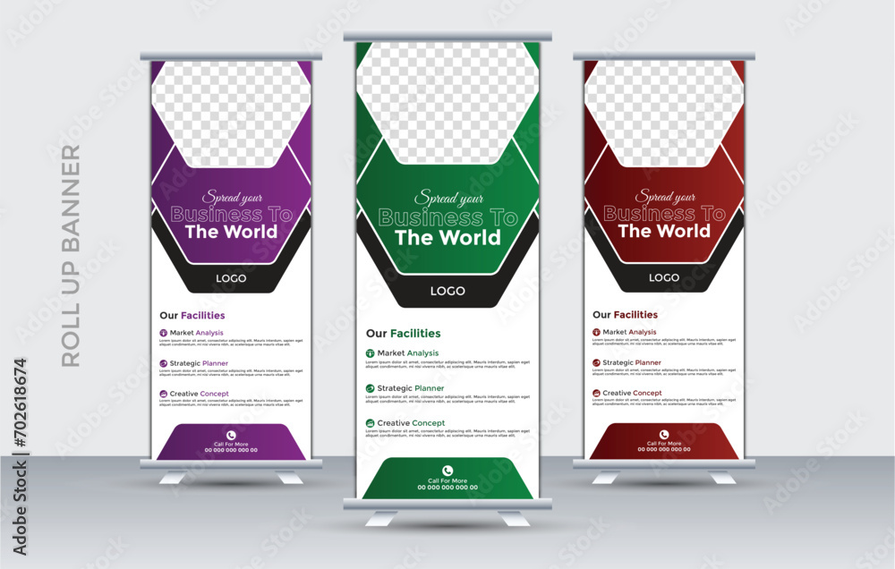 Roll up banner design template,modern x-banner,agency roll up banner ...