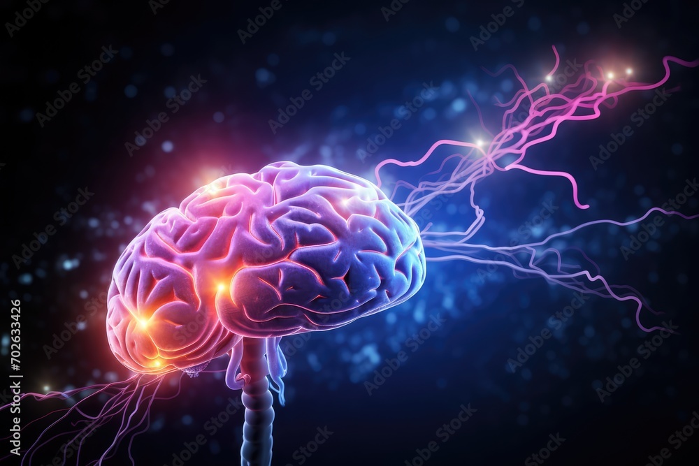 Human Brain neuronal network neural architecture: Neurons transmit ...