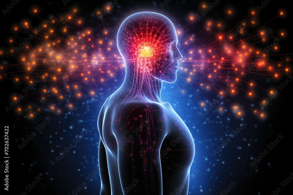 3D Human Brain plasticity Colorful Neural circuits neurotransmission ...