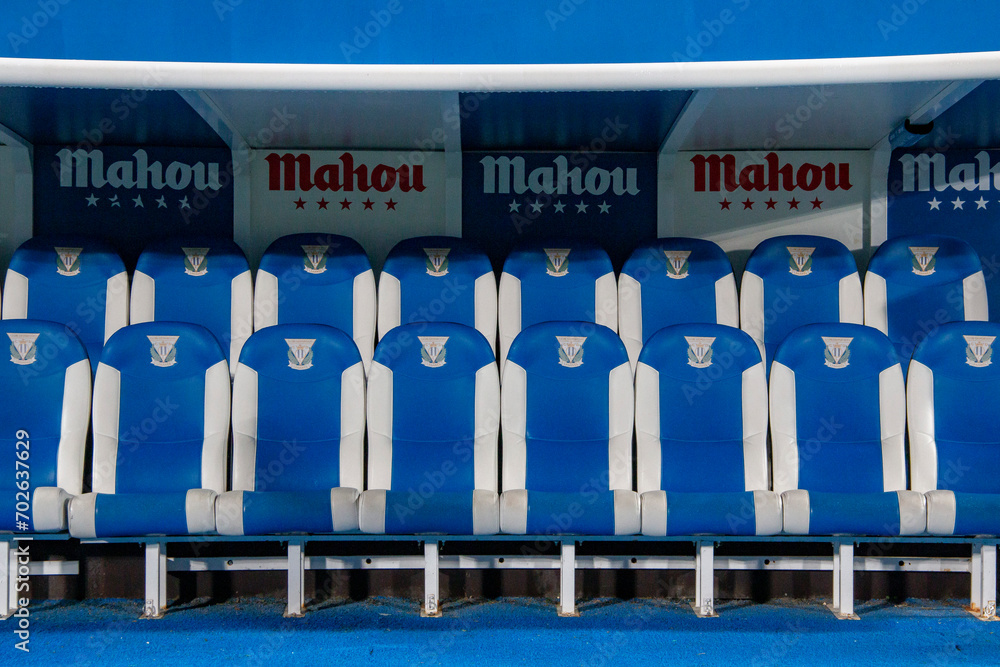 C.D. Butarque Stadium Leganes soccer team. You can see the grass, the ...