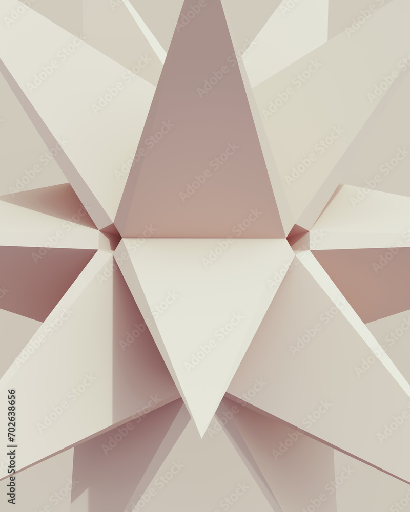 Solid 3d geometric shapes off white soft tones patterns triangles ...
