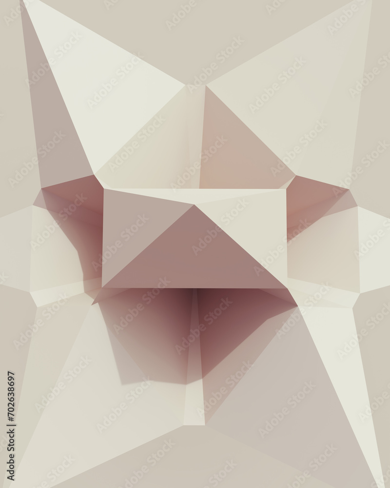 Solid 3d geometric shapes off white soft tones patterns triangles ...