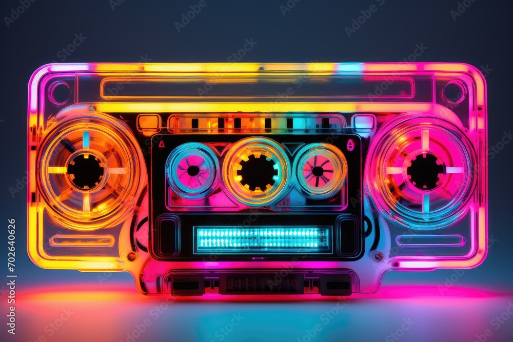 A nostalgic blast from the past, featuring a retro design boombox with ...