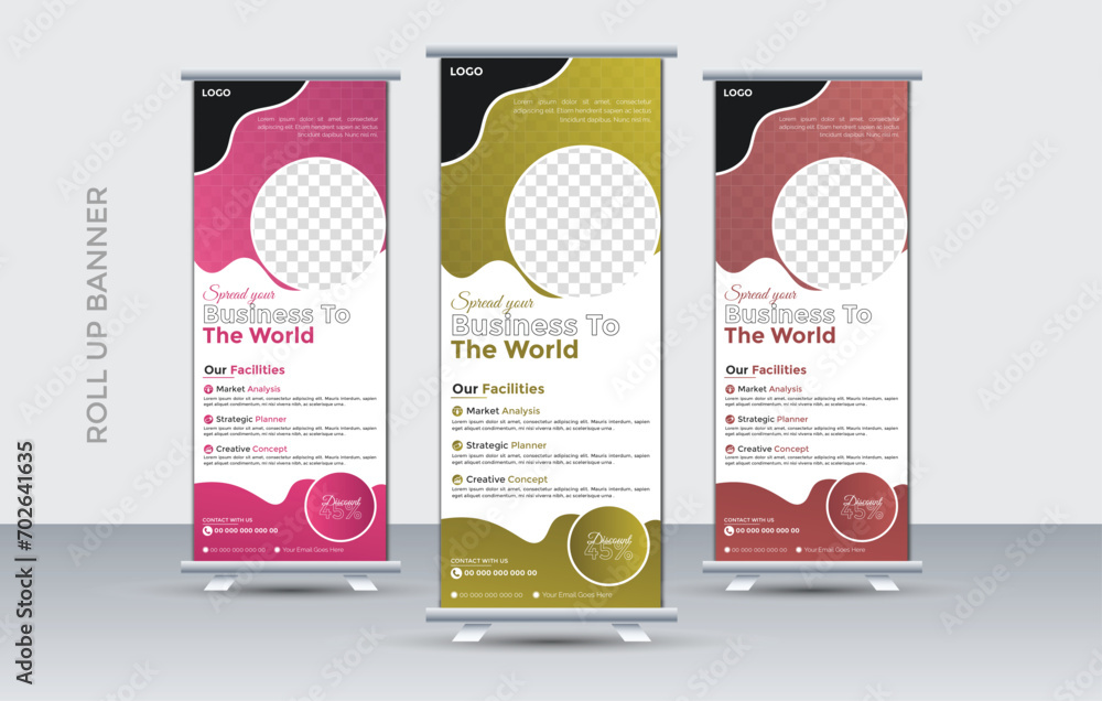 Roll up banner design template,modern x-banner,agency roll up banner ...