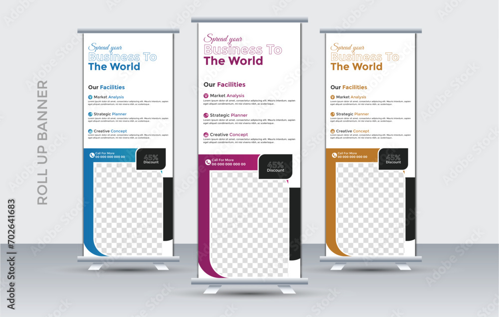Roll up banner design template,modern x-banner,agency roll up banner ...