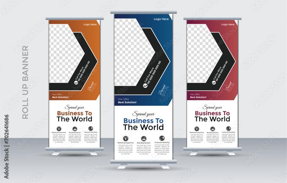 Roll up banner design template,modern x-banner,agency roll up banner ...