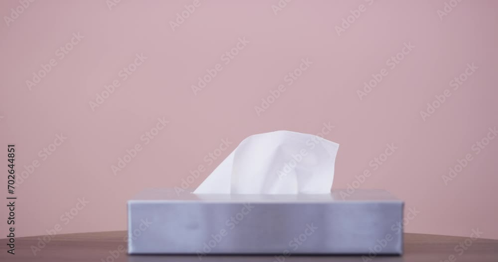Vidéo Stock Tissue, box and hands of people in a studio with soft ...