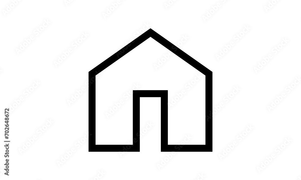 Line art home icon. House building homepage symbol icon Stock Vector ...