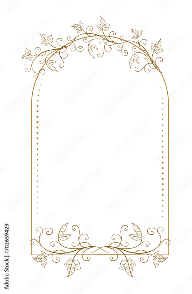 Vector vertical arch shape frame with ivy leaves decoration Stock ...