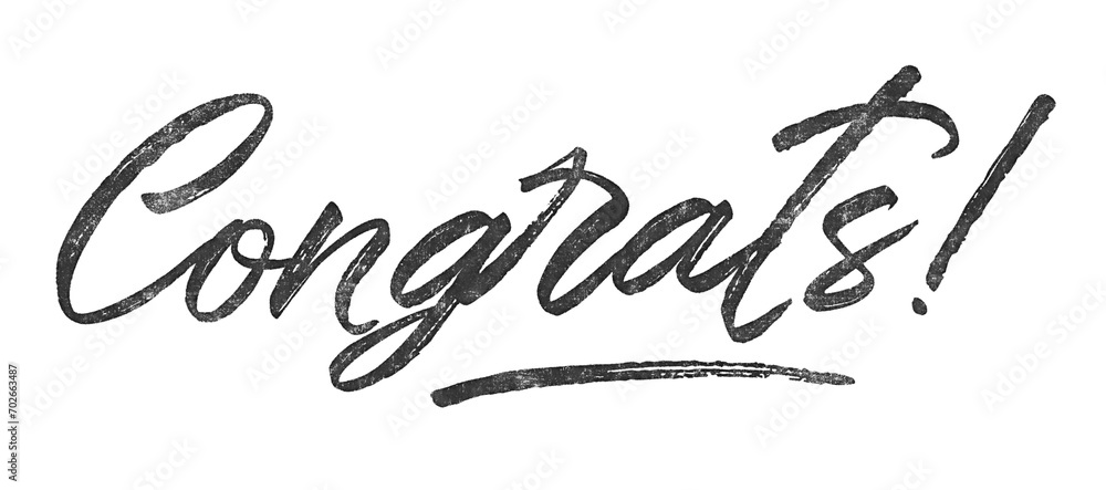 Word Congrats! written in brush script font with marker ink effect ...