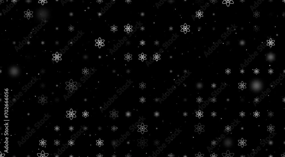 Template animation of evenly spaced atomic symbols of different sizes ...