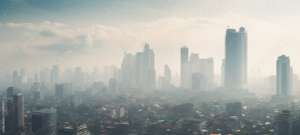 Smog city from PM 2.5 dust, Cityscape of buildings with bad weather and air pollution,Toxic haze ...