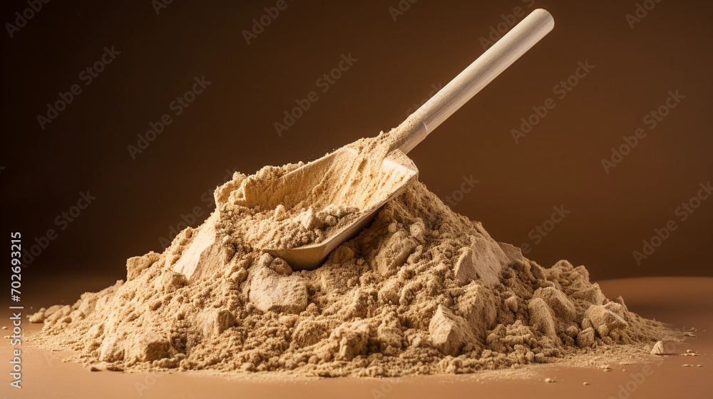Fine Construction Sand Ready for Use, Shovel Poised for the Next ...