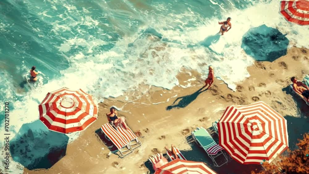 beach views with a vintage theme, loop video background animation ...