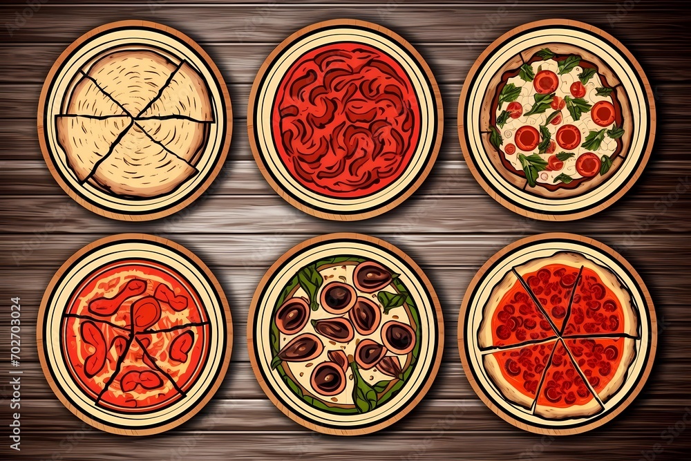 pizza drawing, Italian cuisine, drawing for pizzeria, illustration for ...