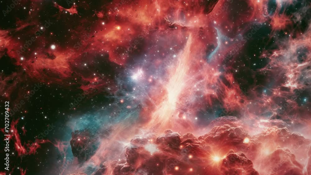 Space travel glow orange nebula galaxy milky way cloud in deep space ...