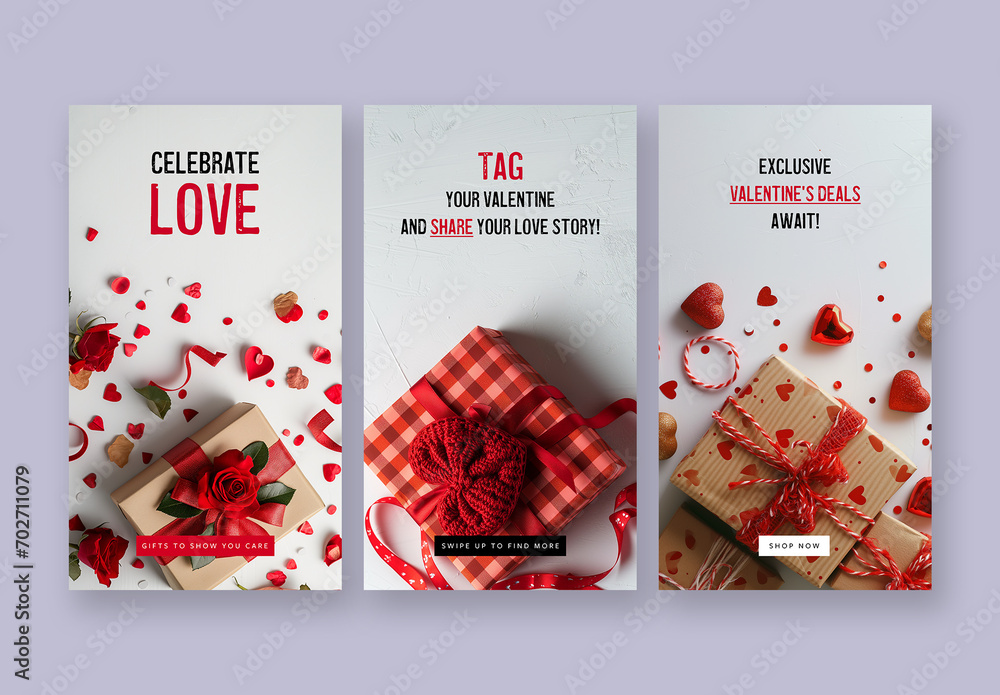 Valentines Story Layouts With Call to Action Design and Generative ai ...