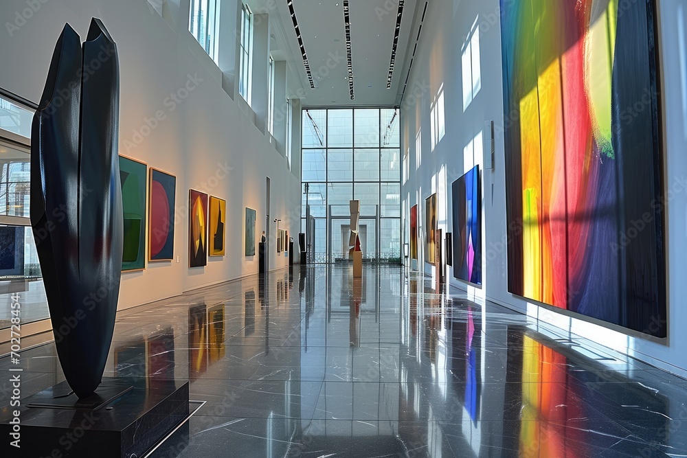 Foto de A vibrant exhibition of stunning paintings adorning the walls ...