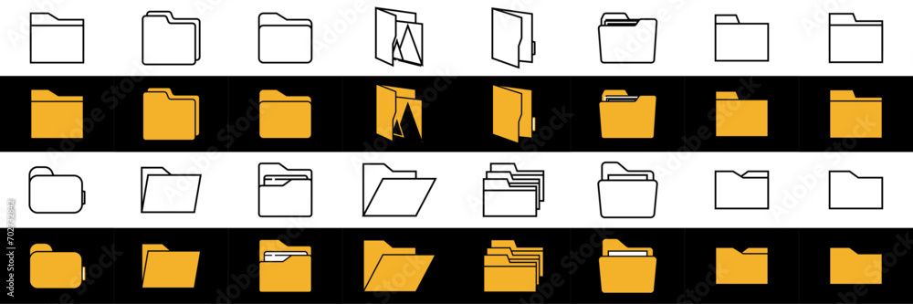 Folder icon collection vector. folder sign and symbol icon.ui and ...