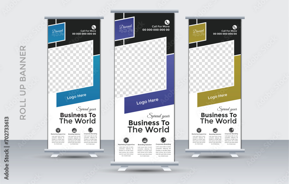Roll up banner design template,modern x-banner,agency roll up banner ...