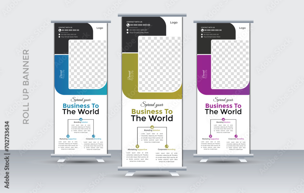 Roll up banner design template,modern x-banner,agency roll up banner ...
