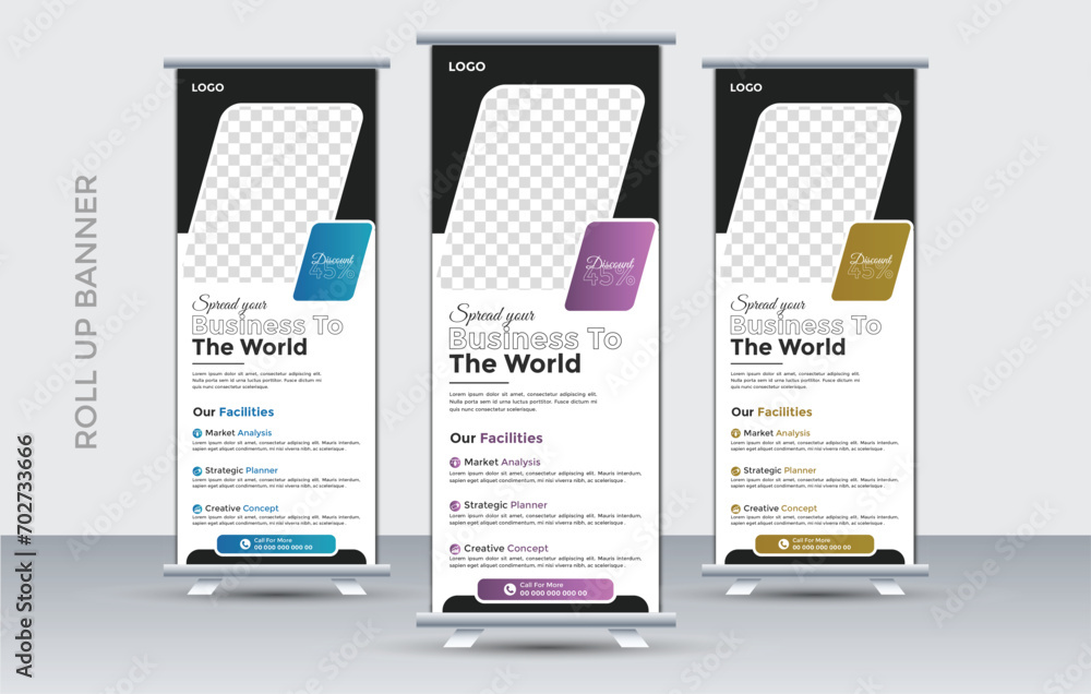 Roll up banner design template,modern x-banner,agency roll up banner ...