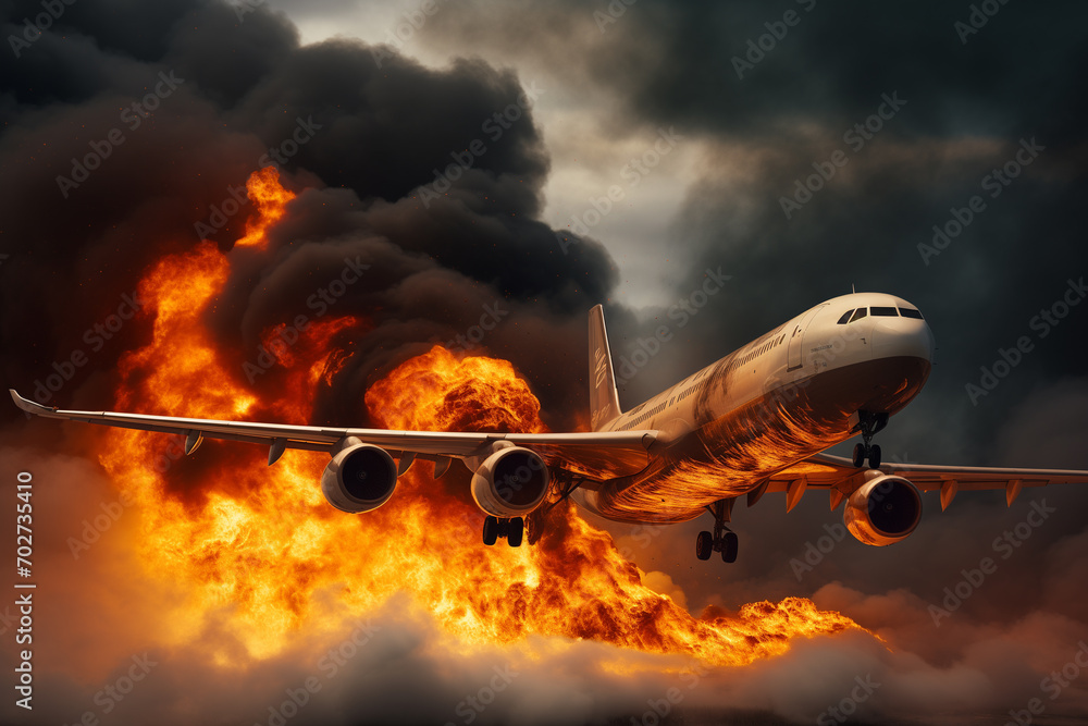 Plane Crash, Airplane crashing concept illustration. Plane crashing ...