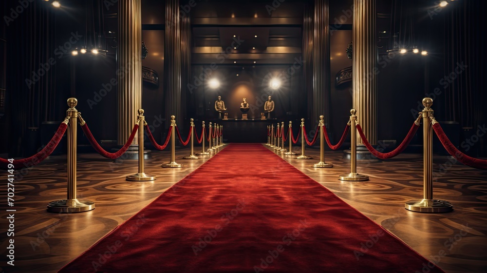 Red carpet waiting for the arrival of the famous star celebrities ...