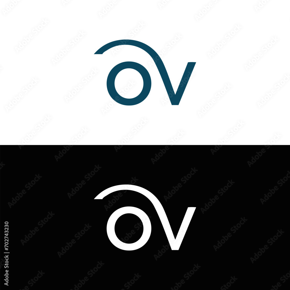 OV logo. OV set , O V design. White OV letter. OV, O V letter logo ...