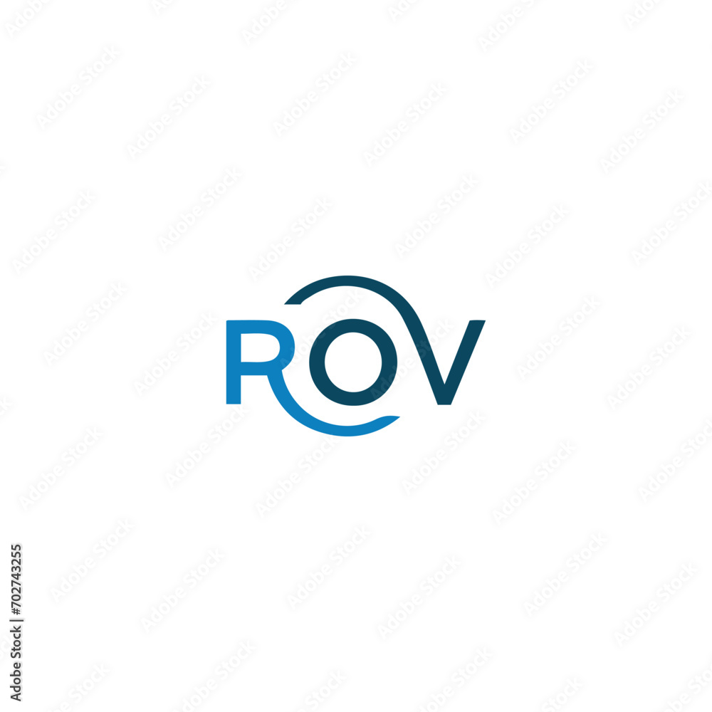 ROV logo. ROV set , R O V design. White ROV letter. ROV, R O V letter ...