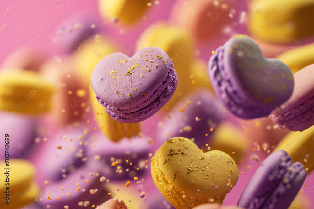 pâtisseries de macaron en forme de cœur pour la saint-valentin Stock ...