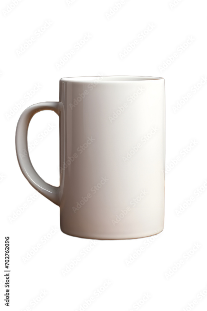 mockup design of isolated white color mug on transparent background ...