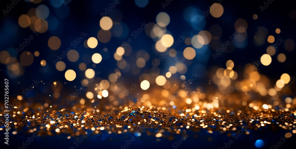 Dark blue gradient background with stars and circles in gold color in ...