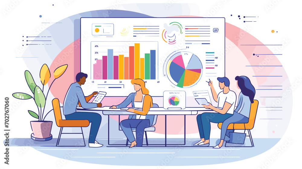 data-driven decision-making process with a vector art piece showcasing ...