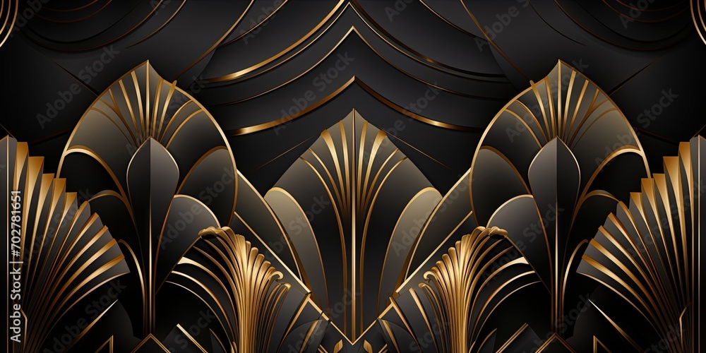 Luxury golden wallpaper. Art Deco Pattern, Vip invitation background ...