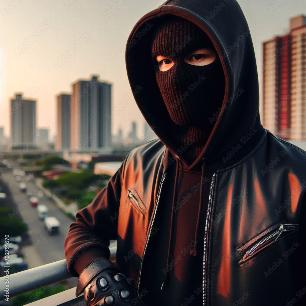 Gang members with guns, doing gang signs, wearing ski masks, balaclavas ...