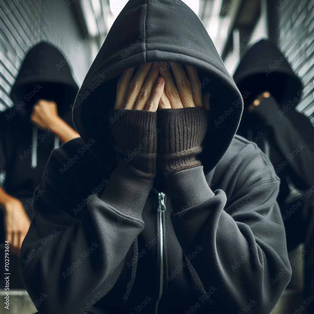 Gang members with guns, doing gang signs, wearing ski masks, balaclavas ...