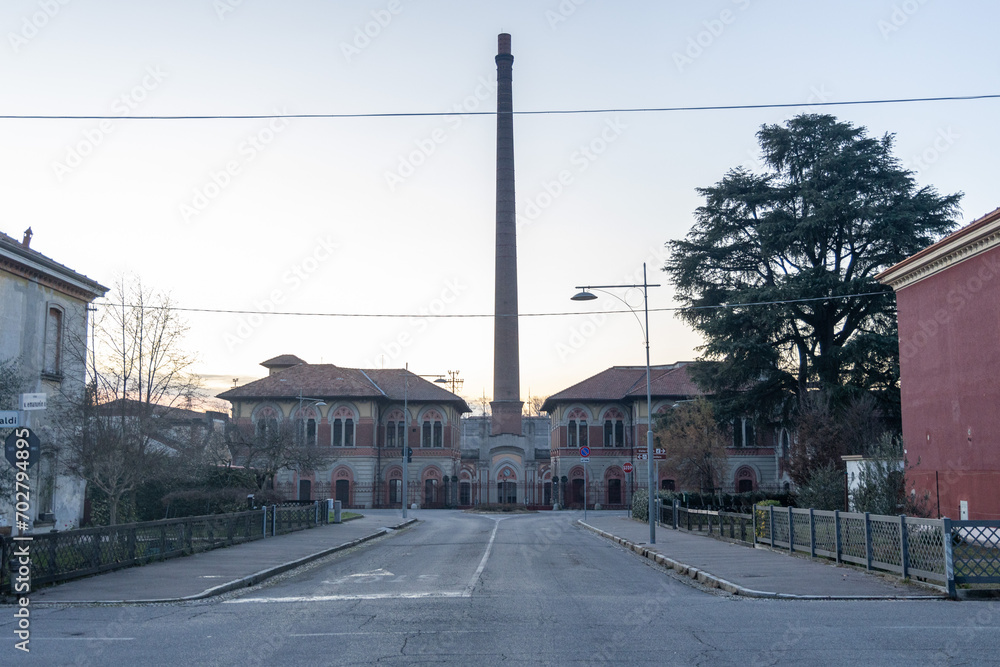 Crespi d'Adda, Italy - january 3 2024 - workers village UNESCO site ...