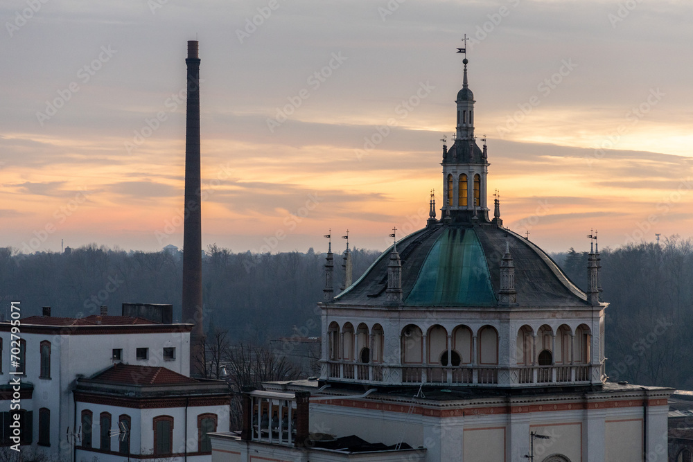 Crespi d'Adda, Italy - january 3 2024 - workers village UNESCO site ...