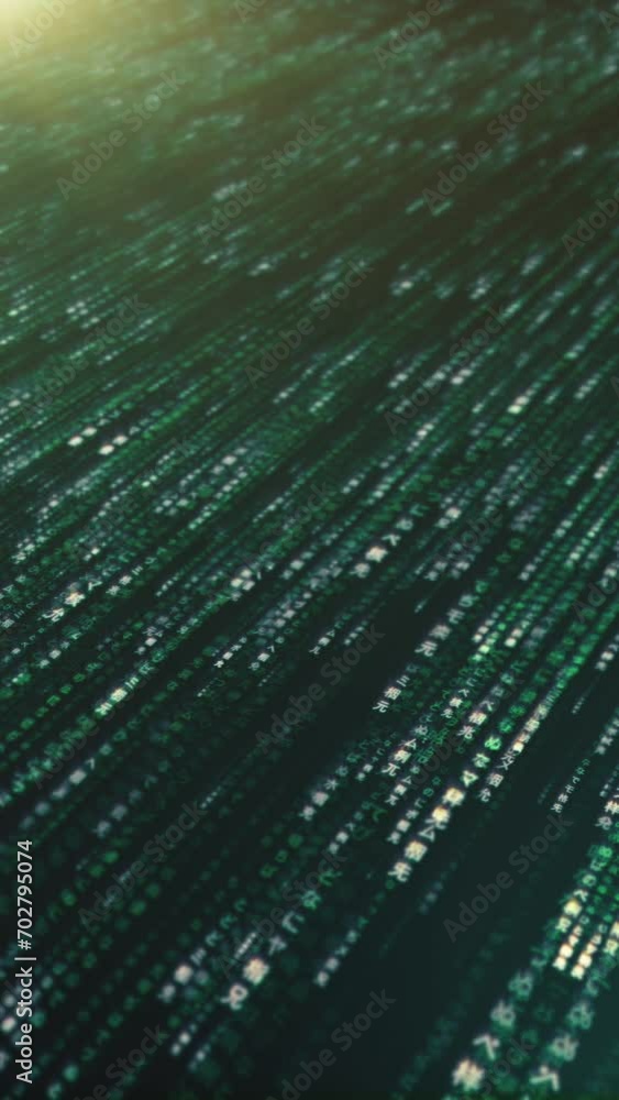 Vertical format : Immersive data matrix background simulation with cutting-edge digital ...