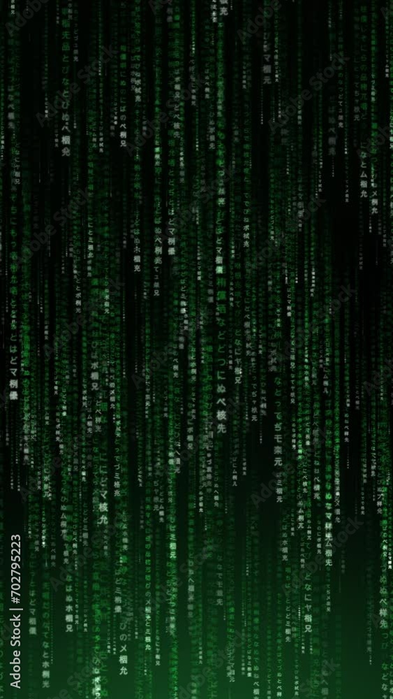 Vertical format : Immersive data matrix background simulation with cutting-edge digital ...
