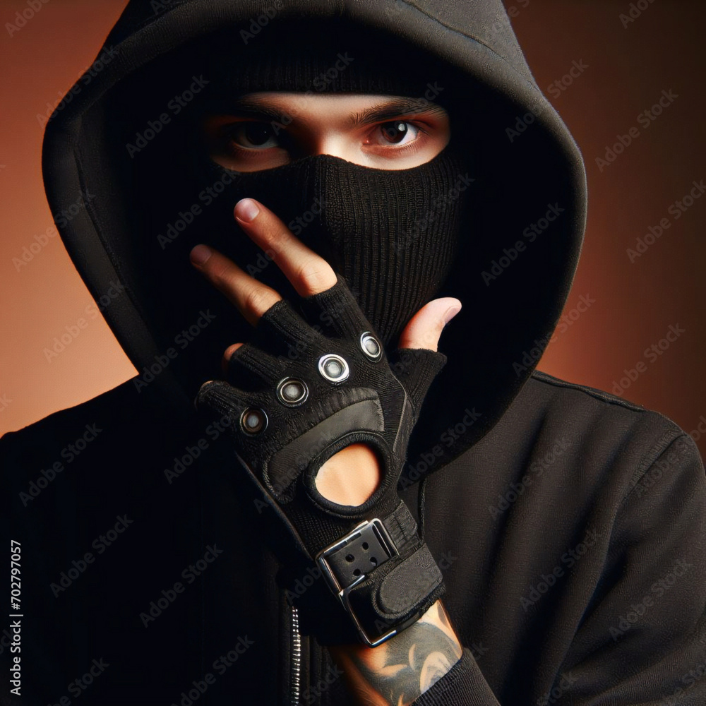 Gang members with guns, doing gang signs, wearing ski masks, balaclavas ...