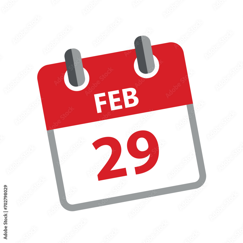 29 february in the leap year calendar vector illustration Stock Vector ...
