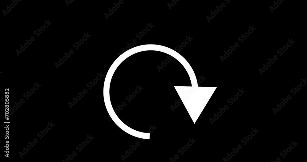 4K Circular arrow head rotating animation asset in alpha channel. Arrow ...