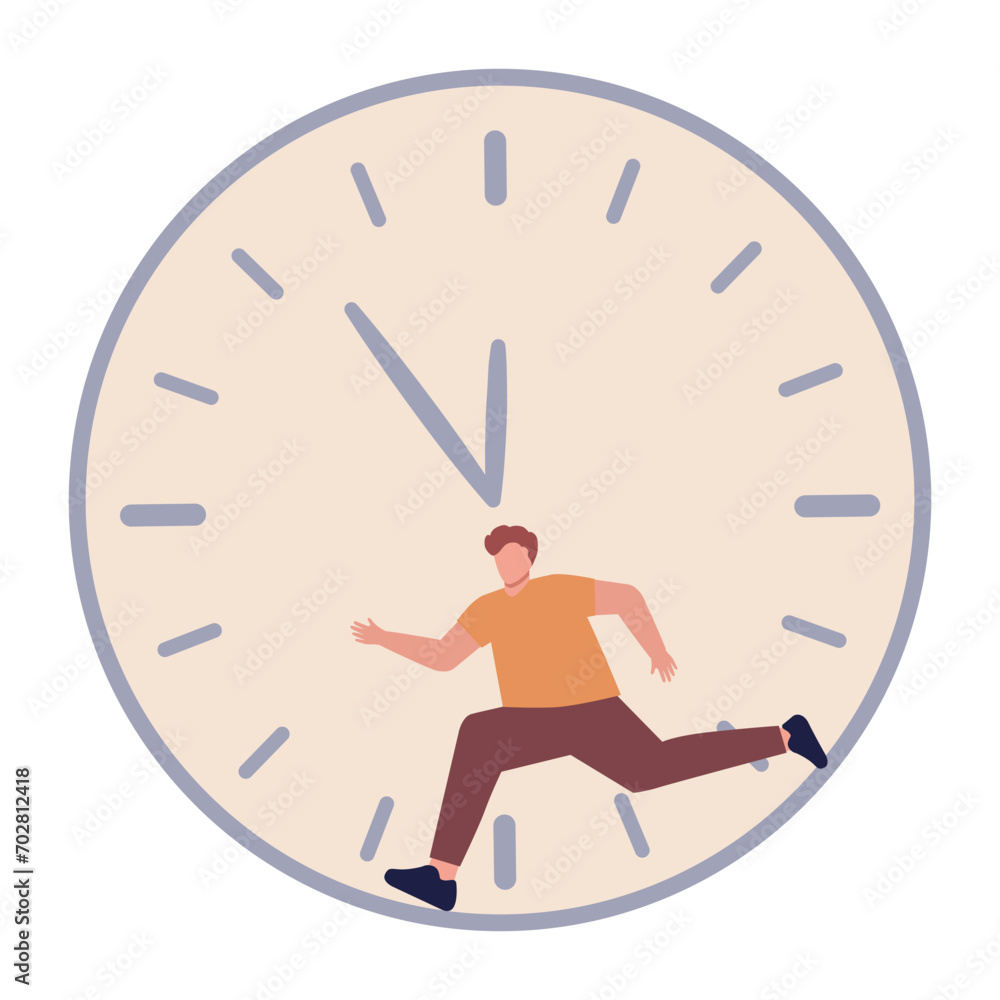 Time management people. Team working together.Vector flat .People with ...