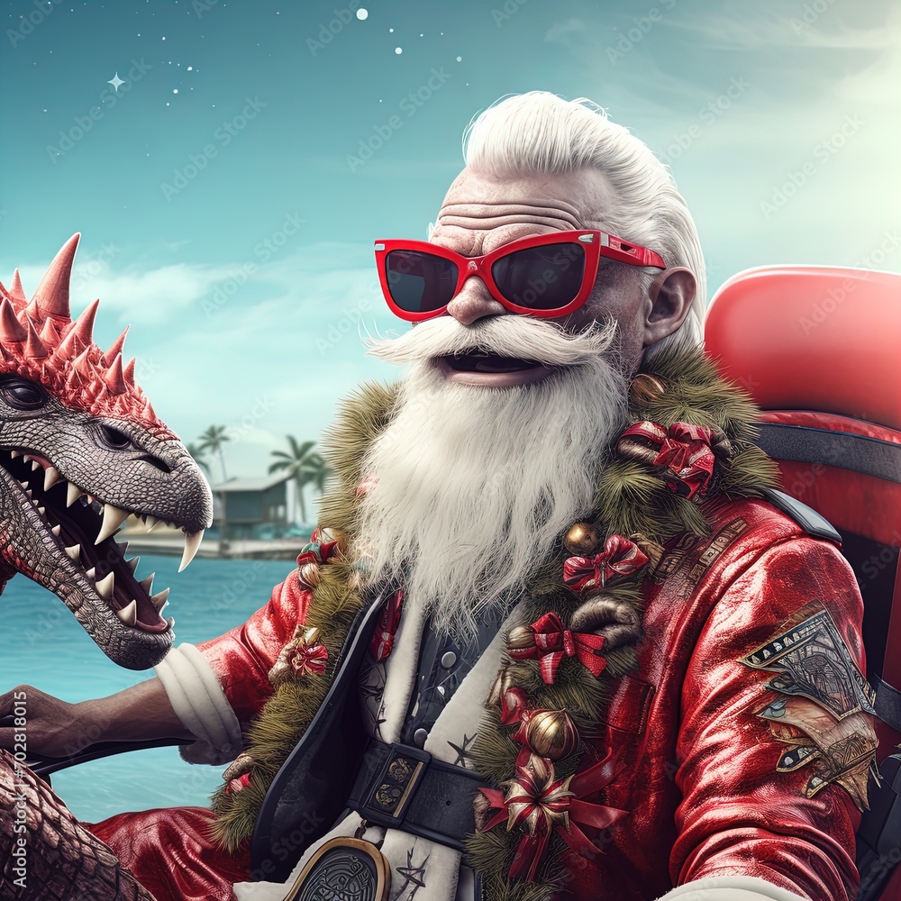 Santa goes punk in 3D! Watch the godly Santa rocking a feathered mohawk ...