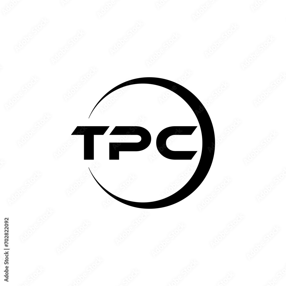 TPC letter logo design with white background in illustrator, cube logo ...