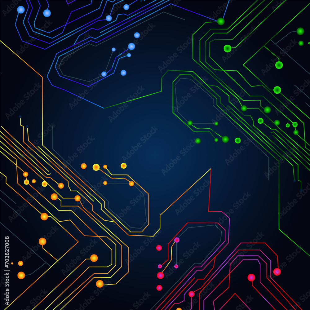 Modern technology circuit board texture background design. Neurons and ...