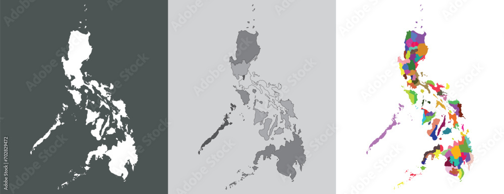 Philippines map. Map of Philippines in set Stock Vector | Adobe Stock